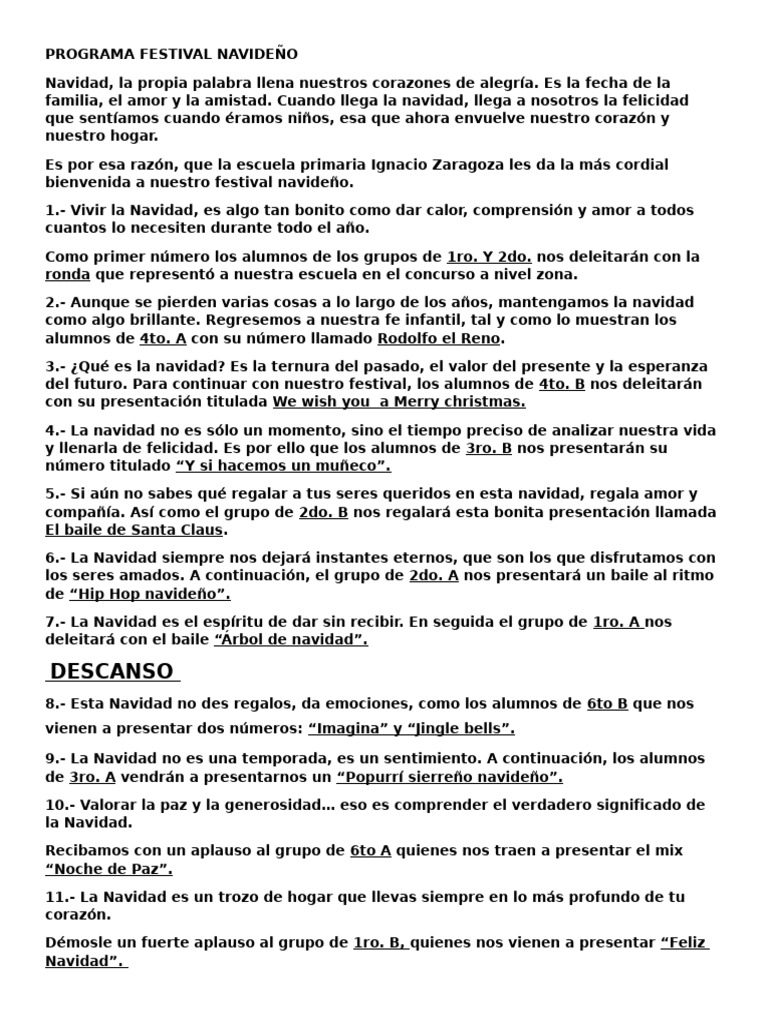 Programa Festival Navideño | PDF | Navidad | Amor