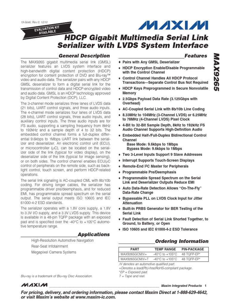 HDCP Gigabit Multimedia Serial Link | PDF | Computer Engineering | Telecommunications