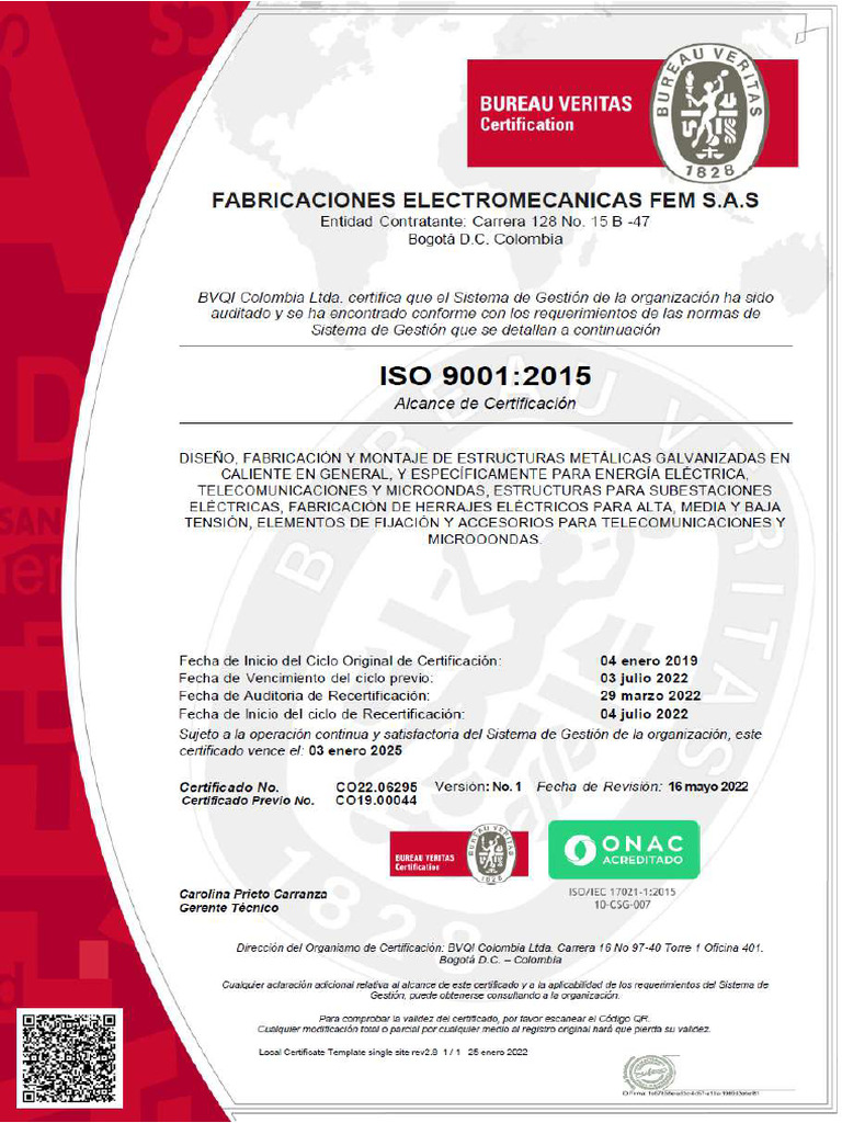 Certificado SGC ISO 9001 2015 | PDF