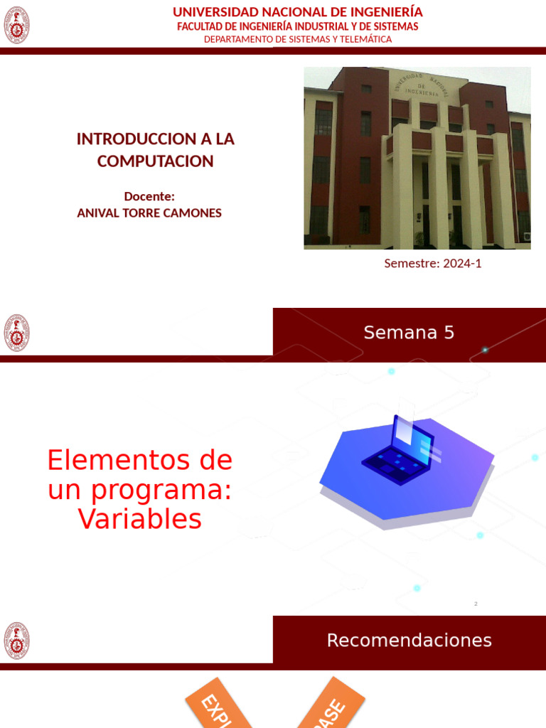 Semana 6 Variables (1) INTRODUCCION A LA COMPUTACION | PDF | C ++ | Ascii