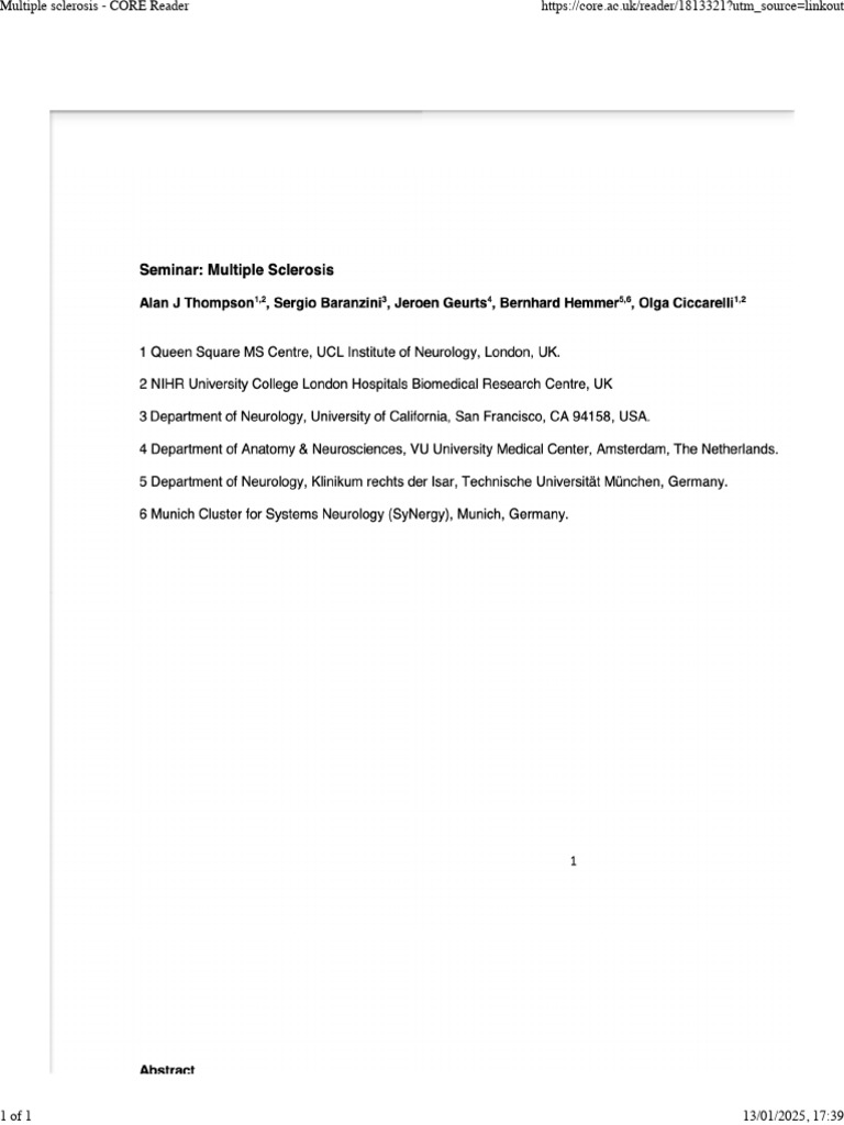 Multiple Sclerosis Research Insights | PDF