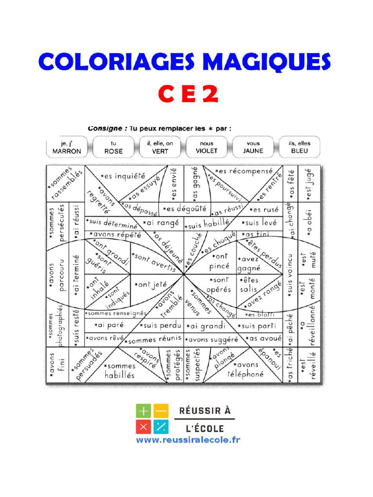 Coloriage Magique Ce2 Passé Composé | PDF
