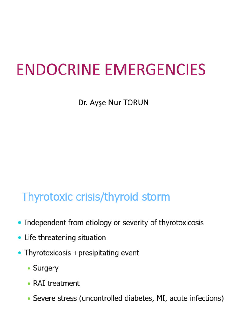 Endocrine emergencies | PDF | Hypoglycemia | Hyperglycemia
