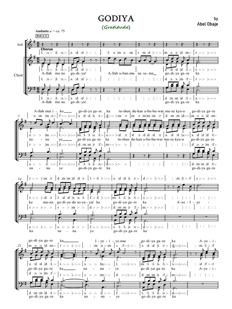 Abel Obaje - GODIYA | PDF