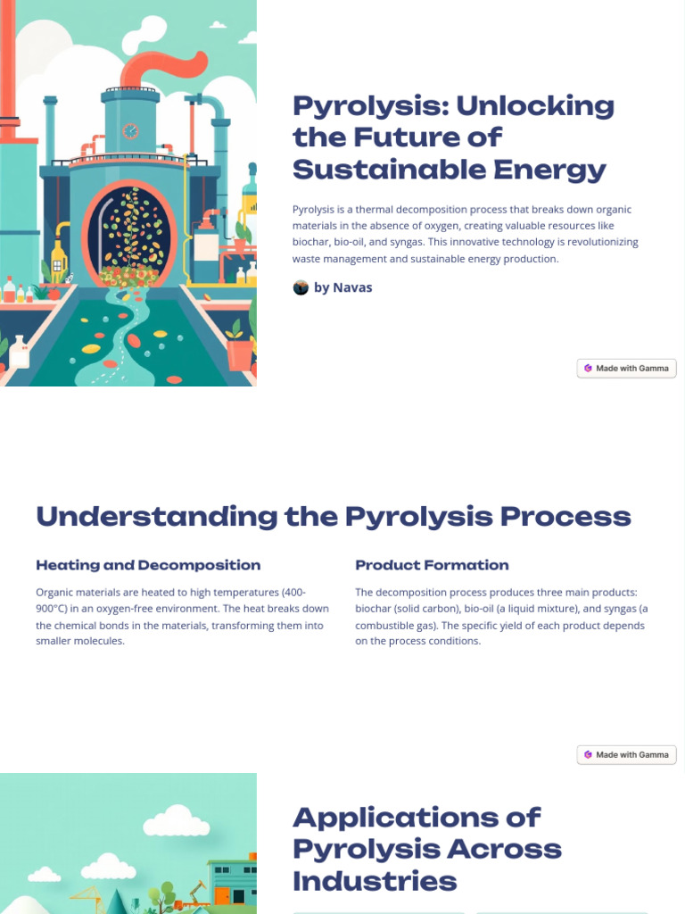 Pyrolysis Unlocking The Future of Sustainable Energy | PDF | Pyrolysis | Sustainable Energy