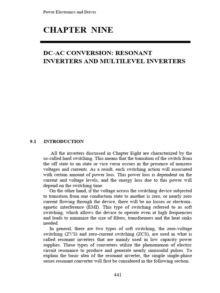 Chapter 9 DC-AC Conversion Resonant Inverters and Multilevel Inverters | PDF | Power Inverter ...