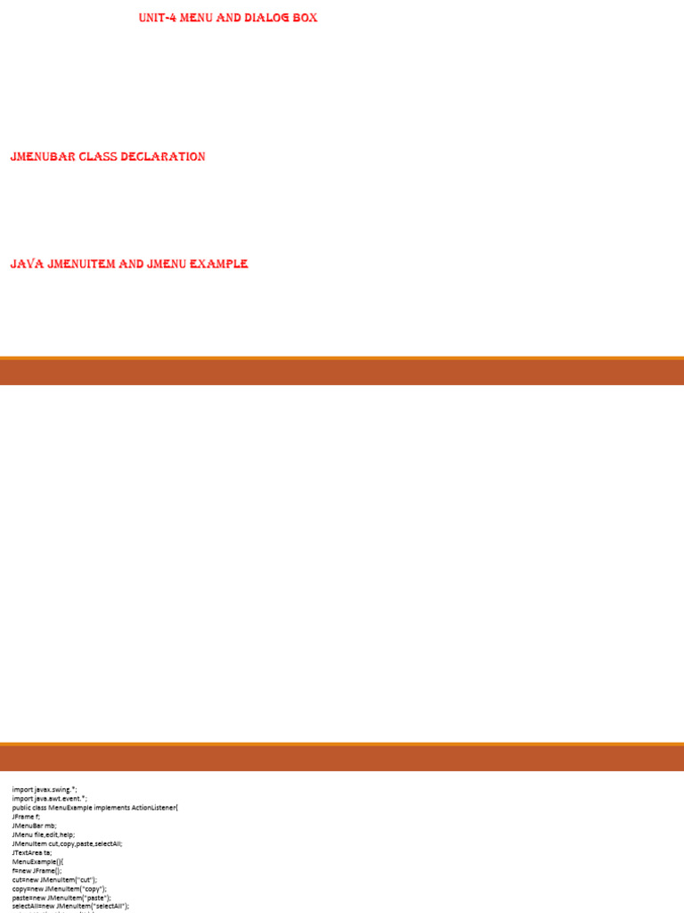 Unit-4 Menu and Dialog Box | PDF | Computing Platforms | Menu (Computing)