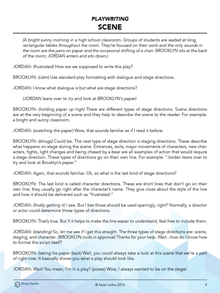 Playwriting Scene Example | PDF