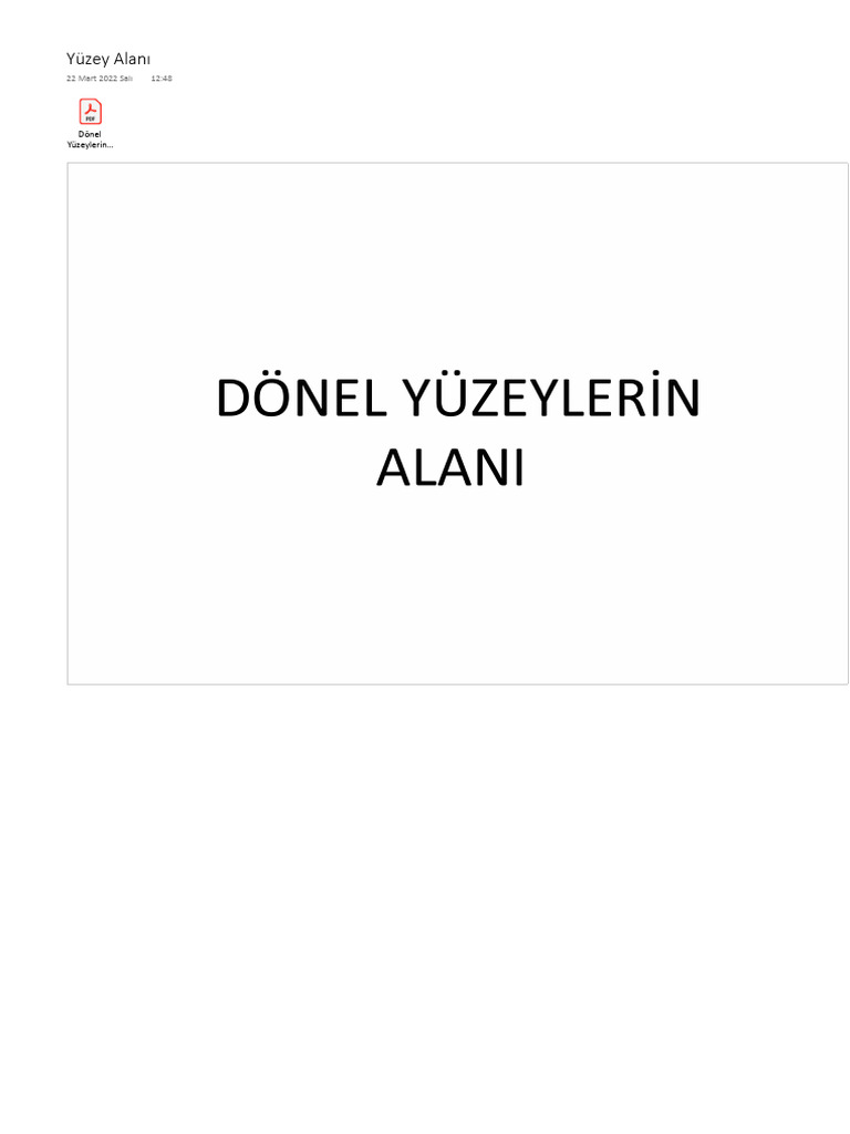 5 Dönel Yüzeylerin Alanı | PDF