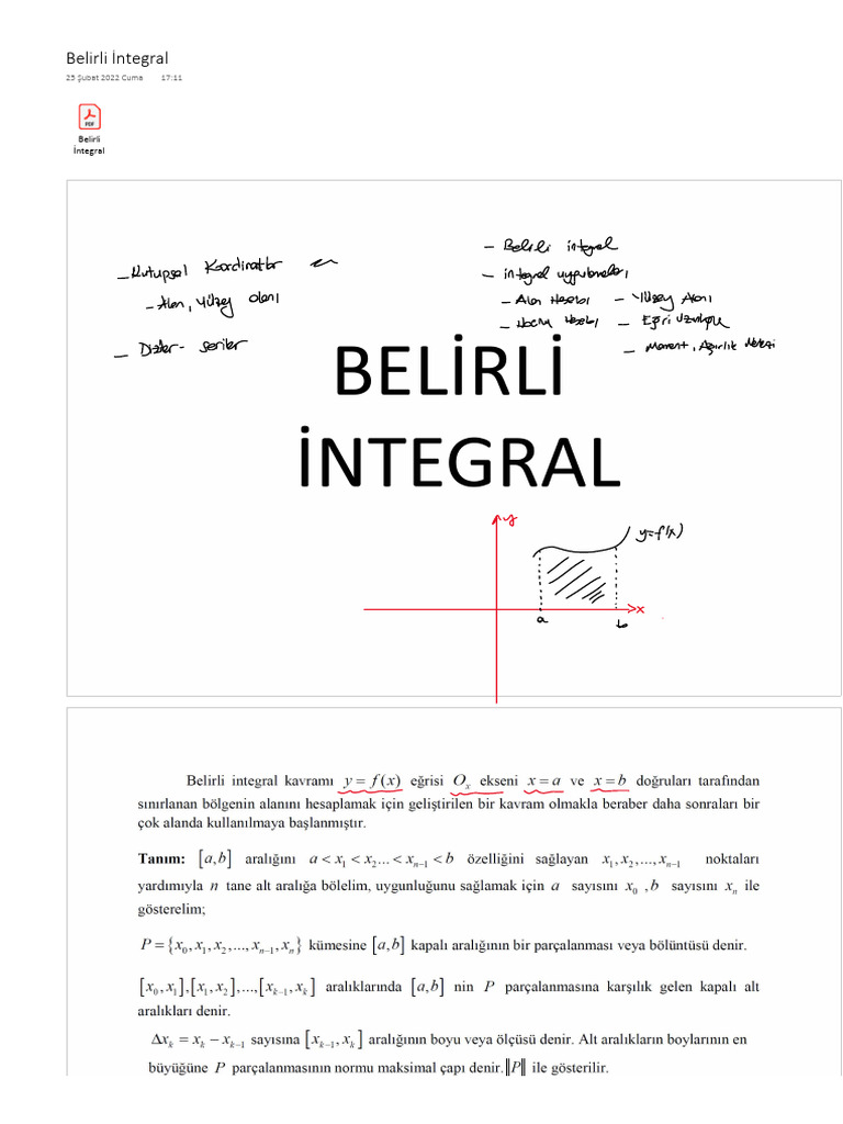 1 Belirli İntergal | PDF