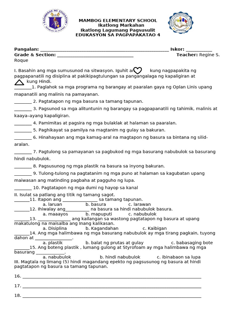 3RD Summative Q3 | PDF