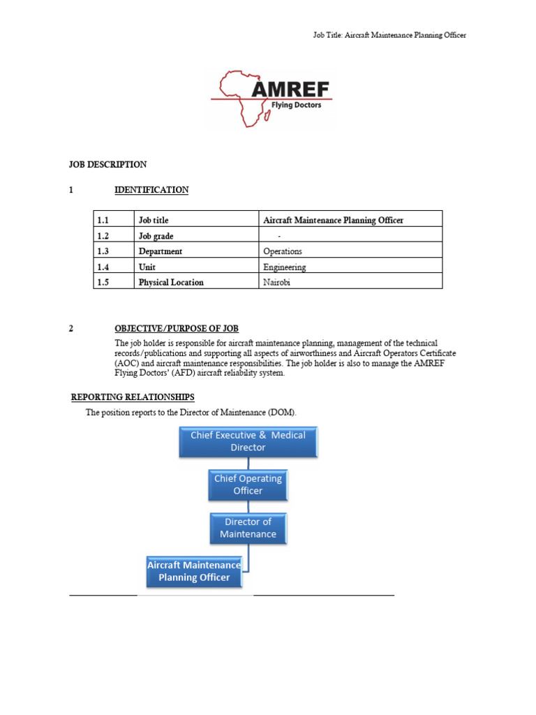 Aircraft Maintenance Planning Officer 15032017 | PDF | Reliability ...