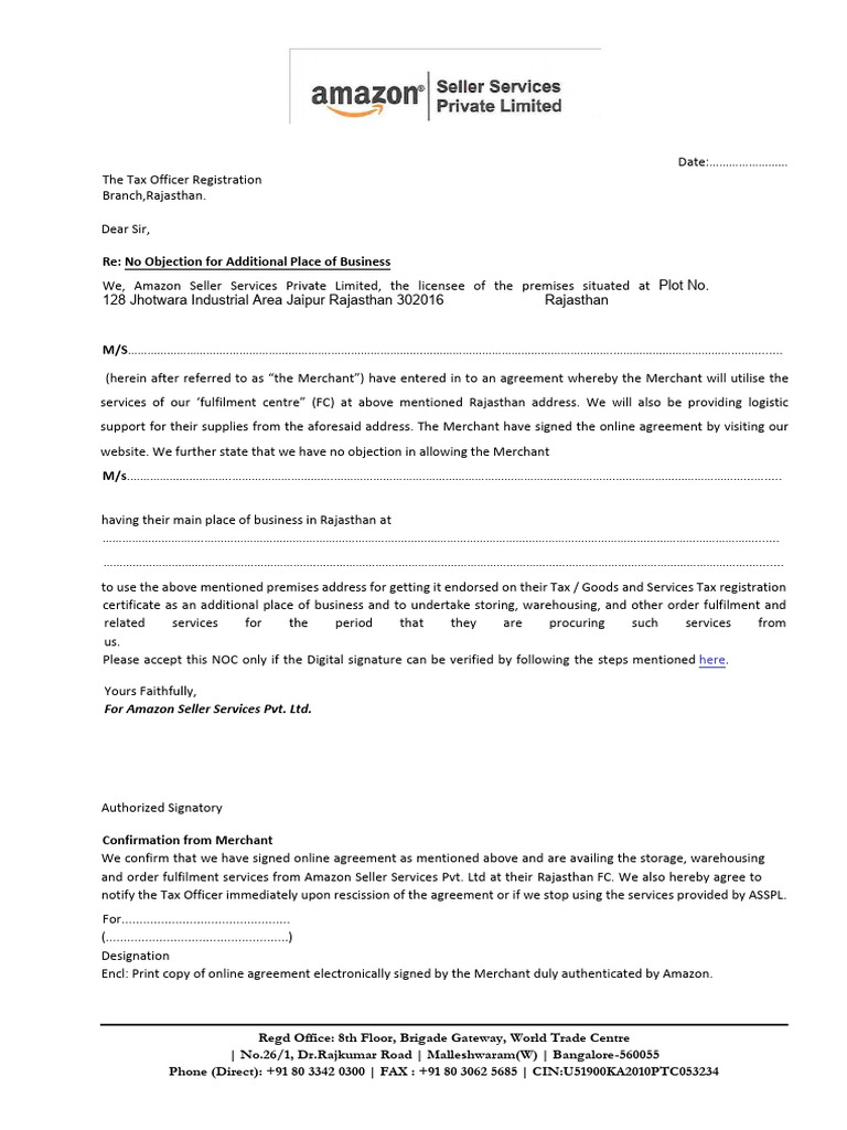 Business Address NOC for Merchants | PDF | Signature | Applications Of Cryptography