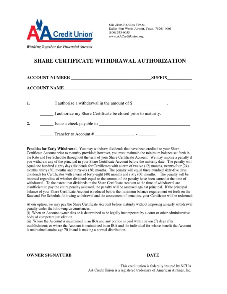 SC Withdrawal Authorization Updated 9-1-10 (1) - 1 | PDF | Finance ...