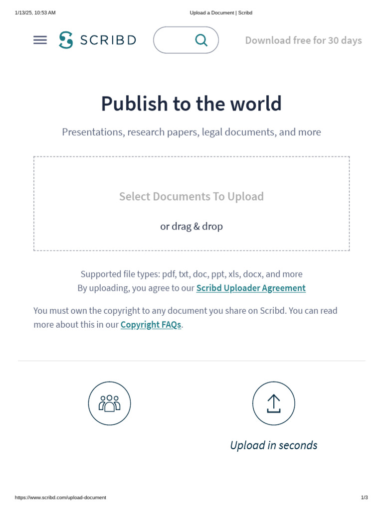 Upload A Document - Scribd | PDF | Scribd | Computing