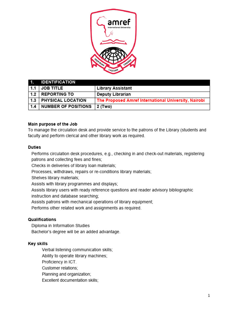 JD Library Assistant | PDF