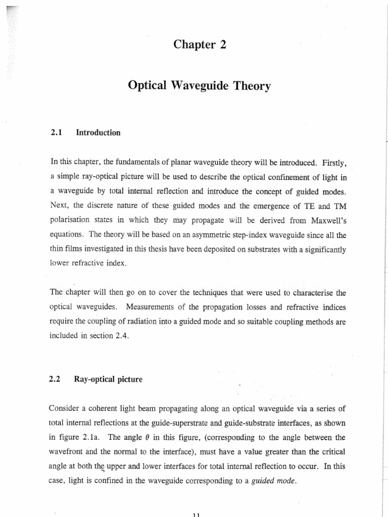 Chapter 2: Optical Waveguide Theory | PDF