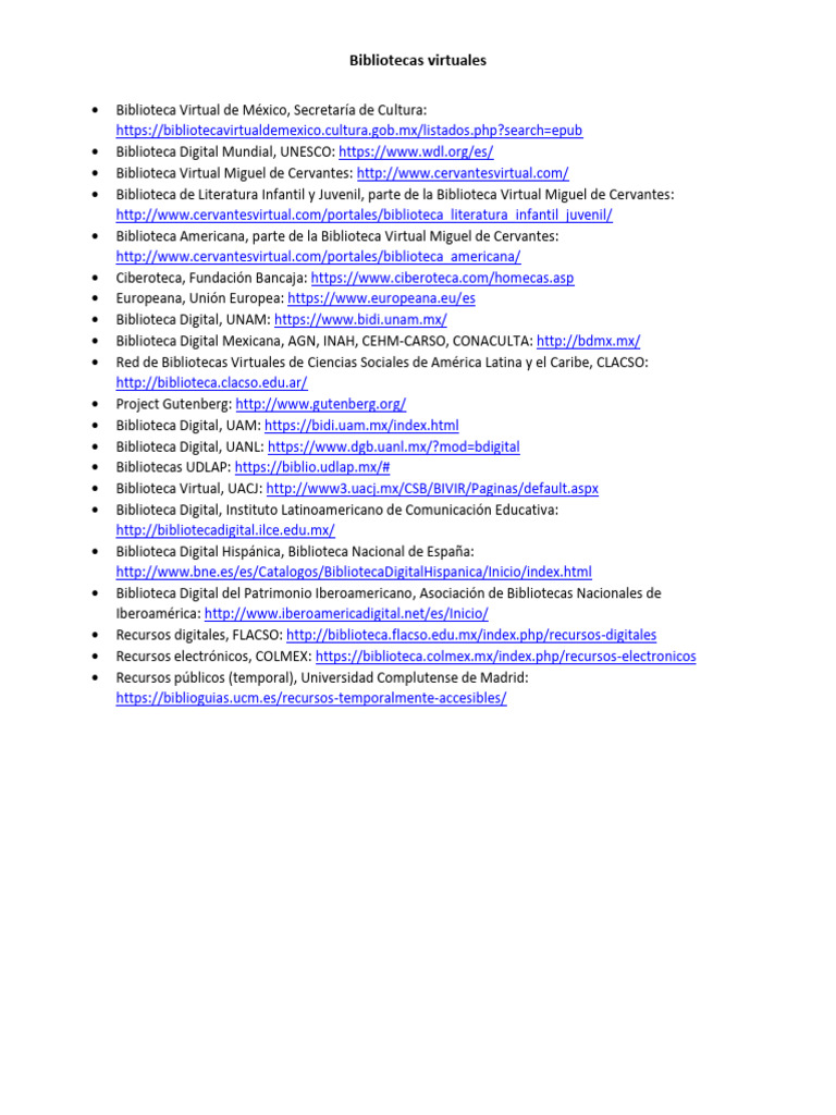 Bibliotecas Virtuales | PDF