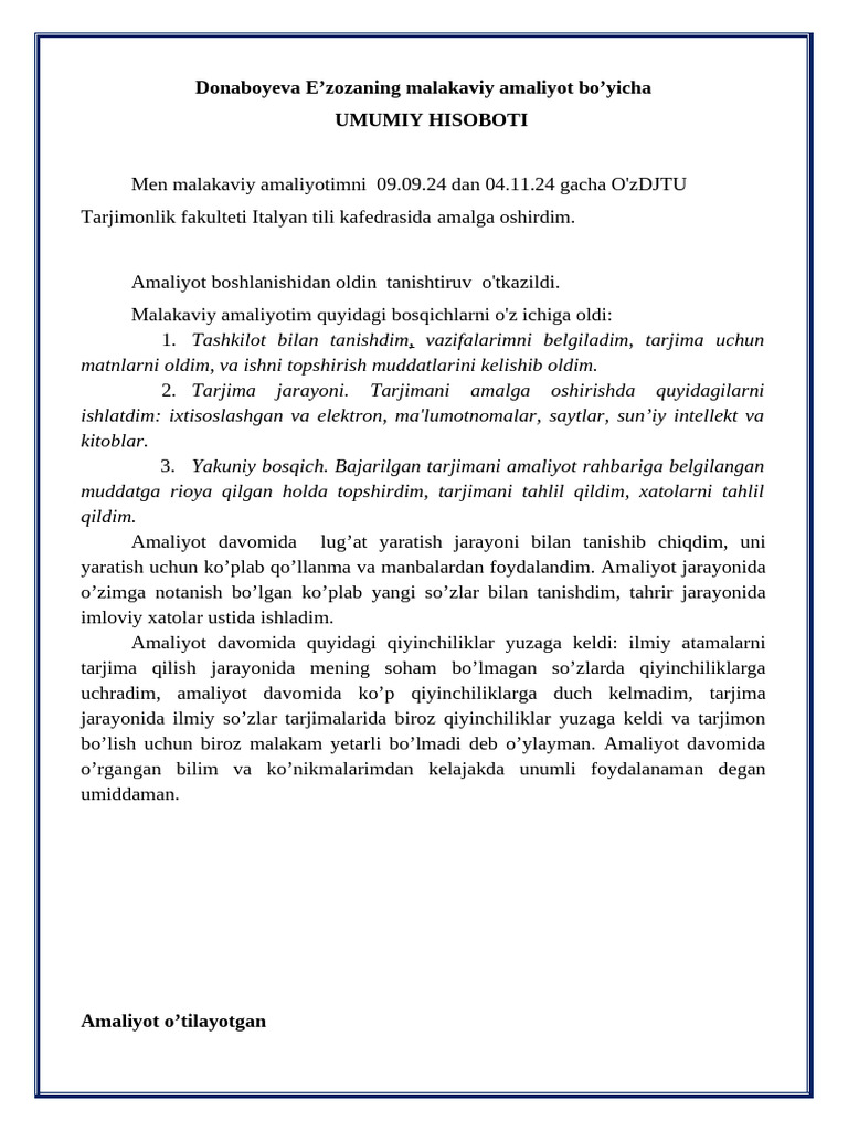 Umumiy Hisobot (2) 2 | PDF