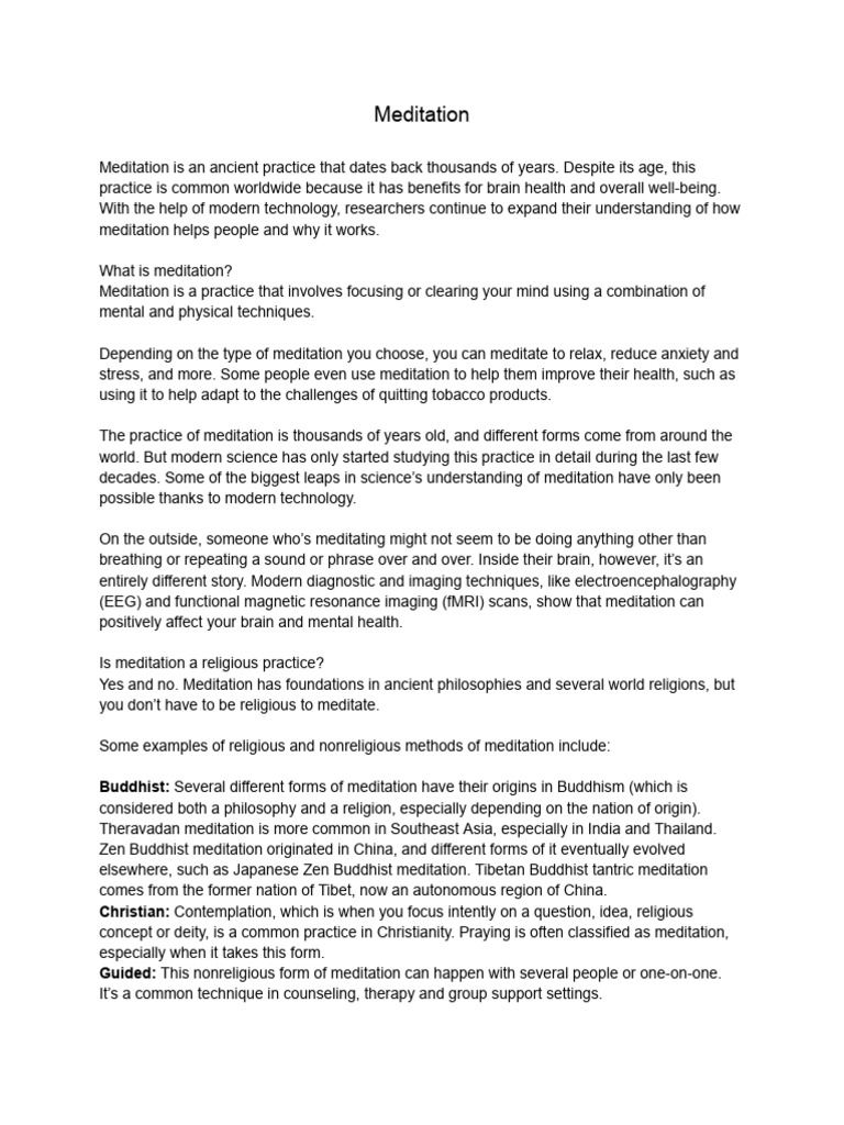 Mindfulness History | PDF | Meditation | Mindfulness