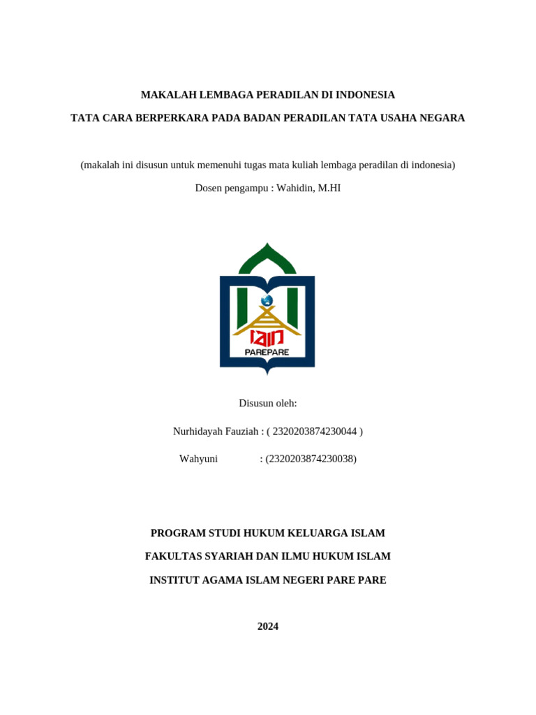 MAKALAH KLP 10 PERADILAN TATA USAHA NEGARA | PDF