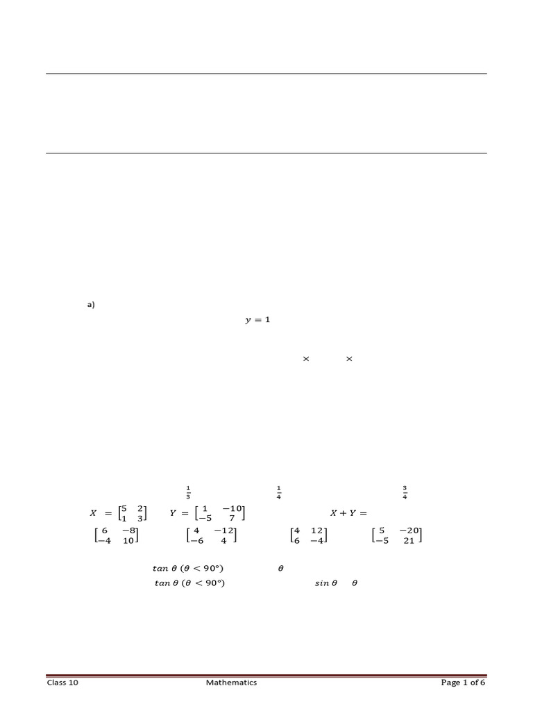 Pre Board Paper 2024 | PDF | Mathematics | Euclid