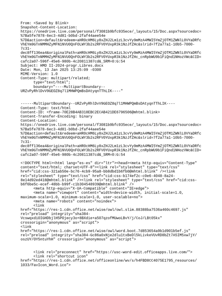 HMO II-2024-progr - Libres | PDF | Html Element | Typefaces