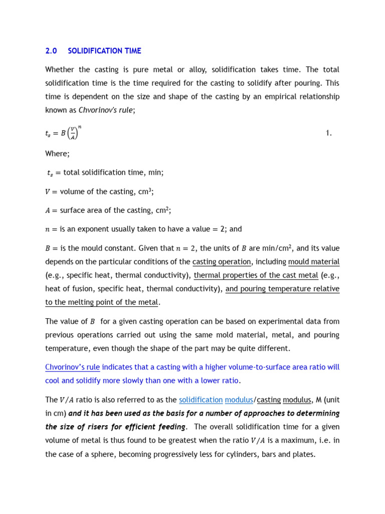 SOLIDIFICATION TIME Uniben | PDF | Thermal Expansion | Building Engineering
