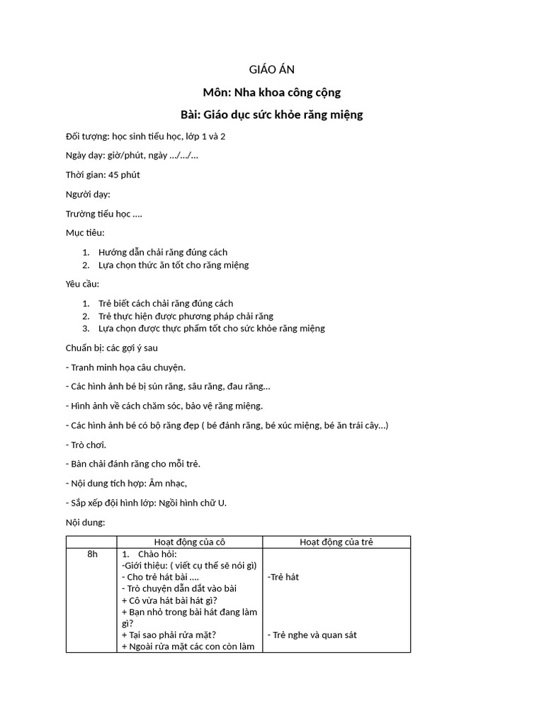 Giáo Án GDSK RM | PDF