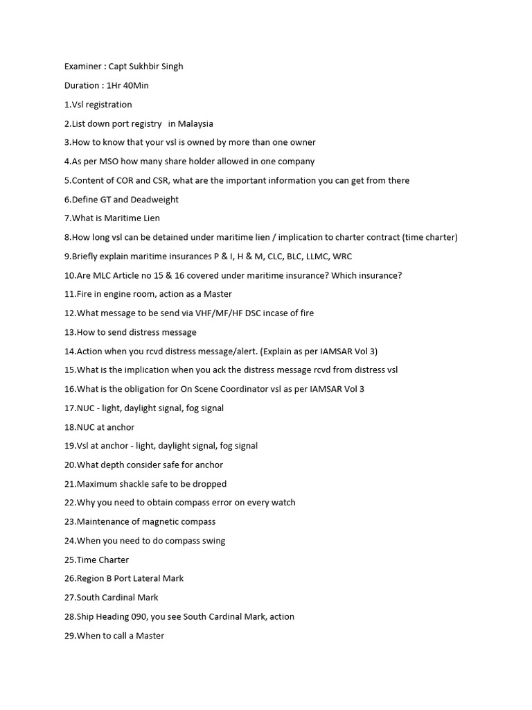 Master Oral Exam Questions Overview | PDF | Shipping