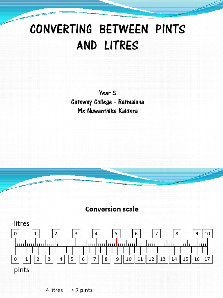 Converting Between Pints and Litres | PDF