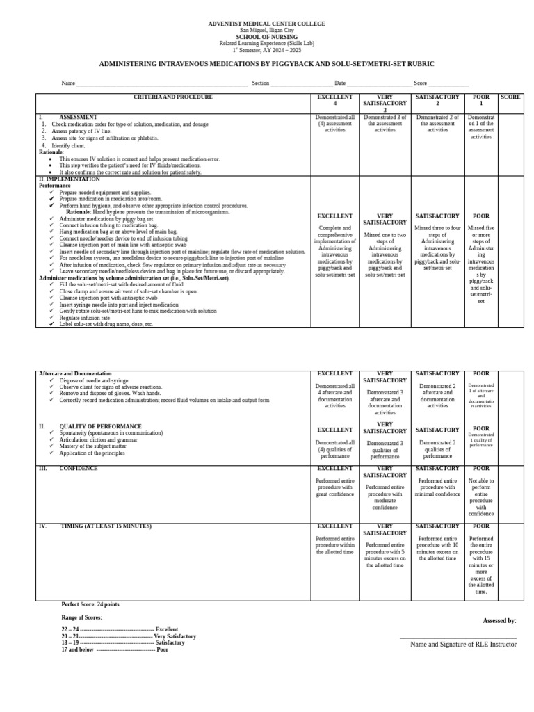 Operating Room Return Demonstration Guidelines | PDF | Intravenous ...
