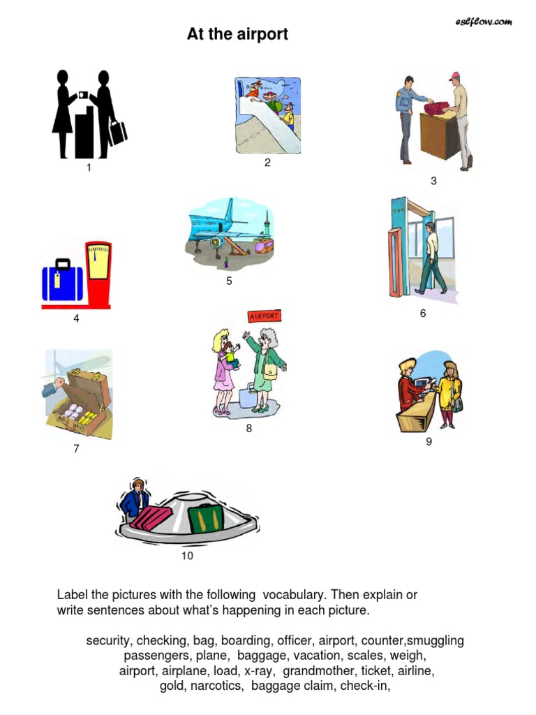 Airport Vocabulary and Pictures Lesson | PDF