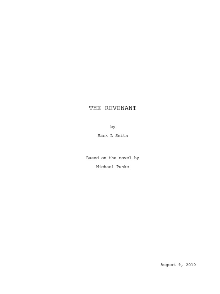 The Revenant Script | PDF | Bears | Fur Trade