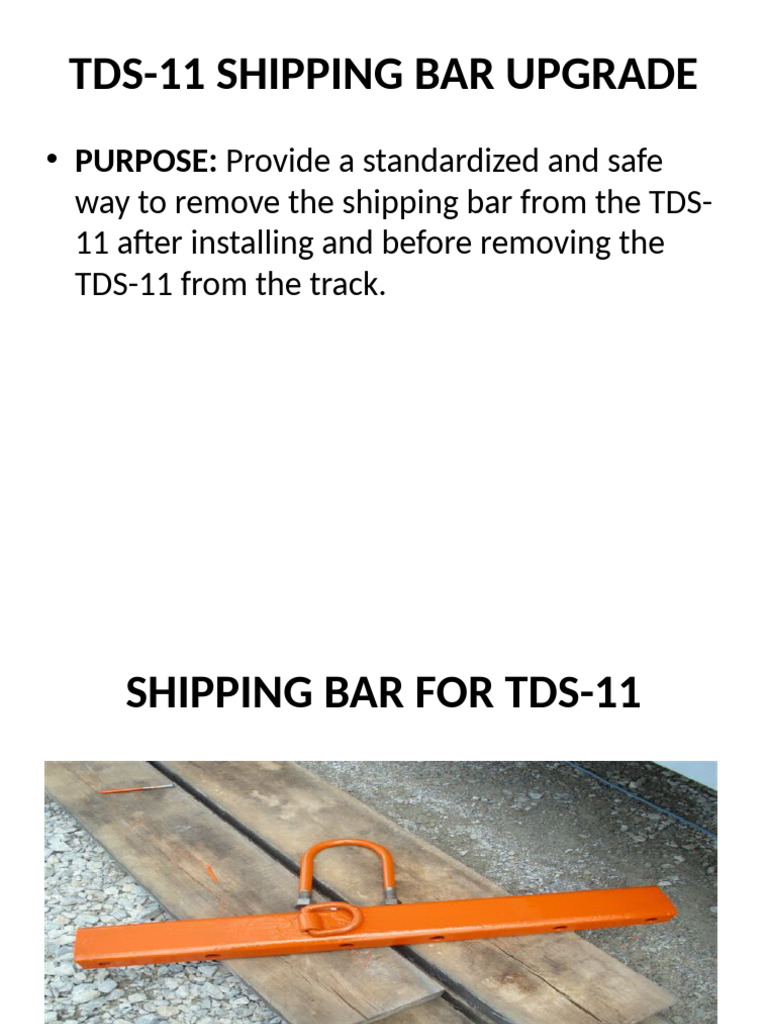 Shipping Bar For TDS-11 | PDF
