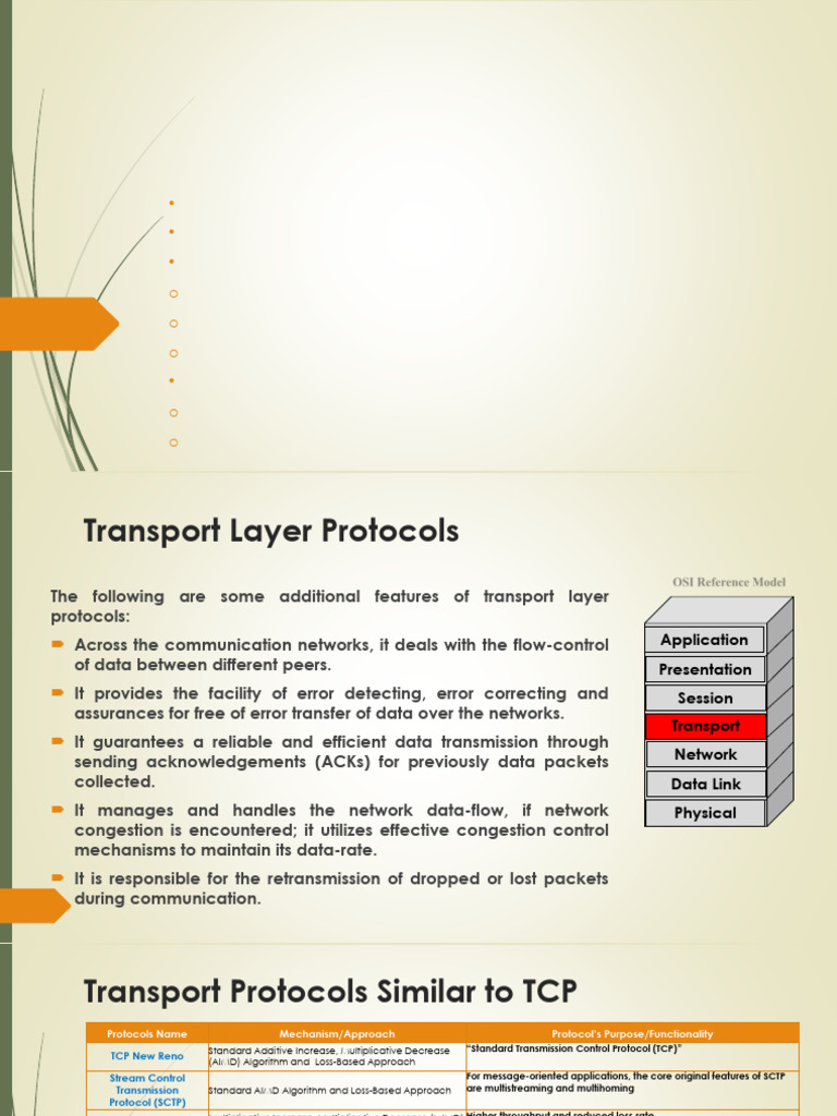PPT-Slides - TCP-IP Suit - Transport Layer Protocols (Part-1) | PDF ...