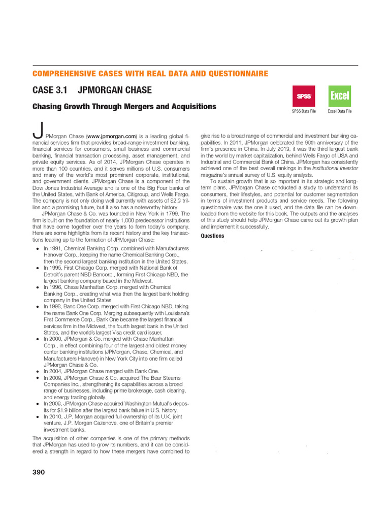 JPMorgan CHASE | PDF | Jp Morgan Chase | Survey Methodology