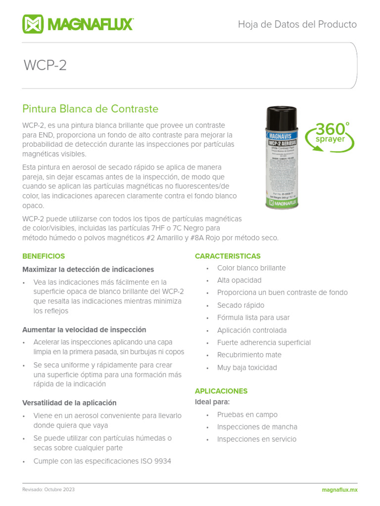 WCP 2 Product Data Sheet Espanol | PDF | Pinturas | Color
