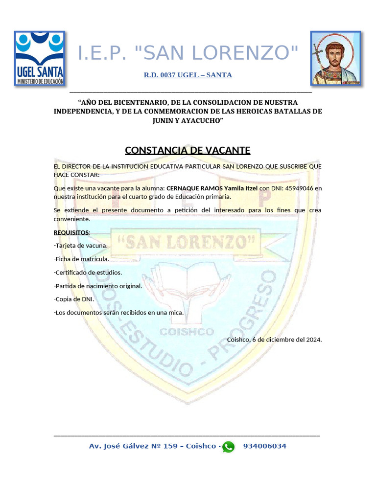Vacante 1-25 | PDF