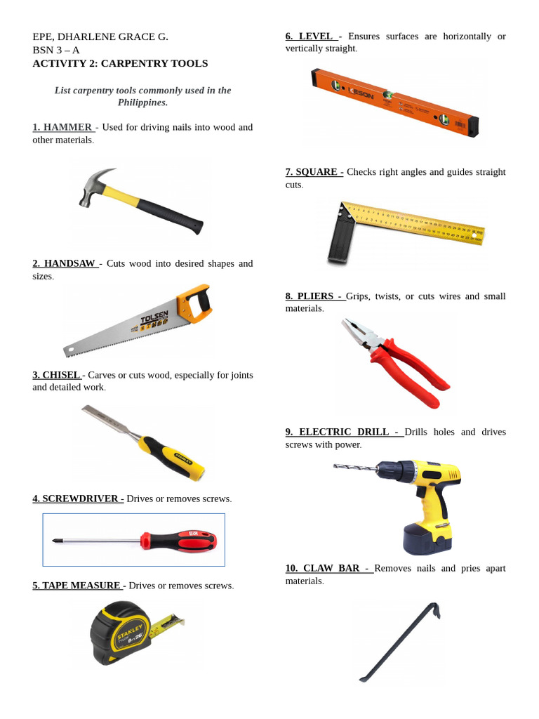 CARPENTRY TOOLS | PDF