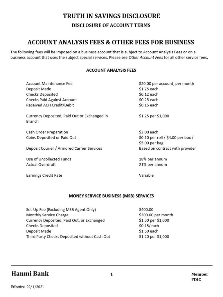 account_analysis_fee | PDF | Fee | Banks