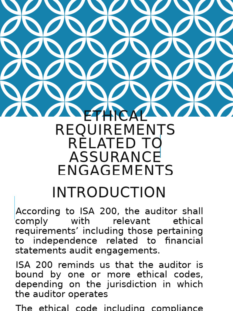 Topic 4 - Ethical Requirements Related To Assurance Engagements | PDF ...
