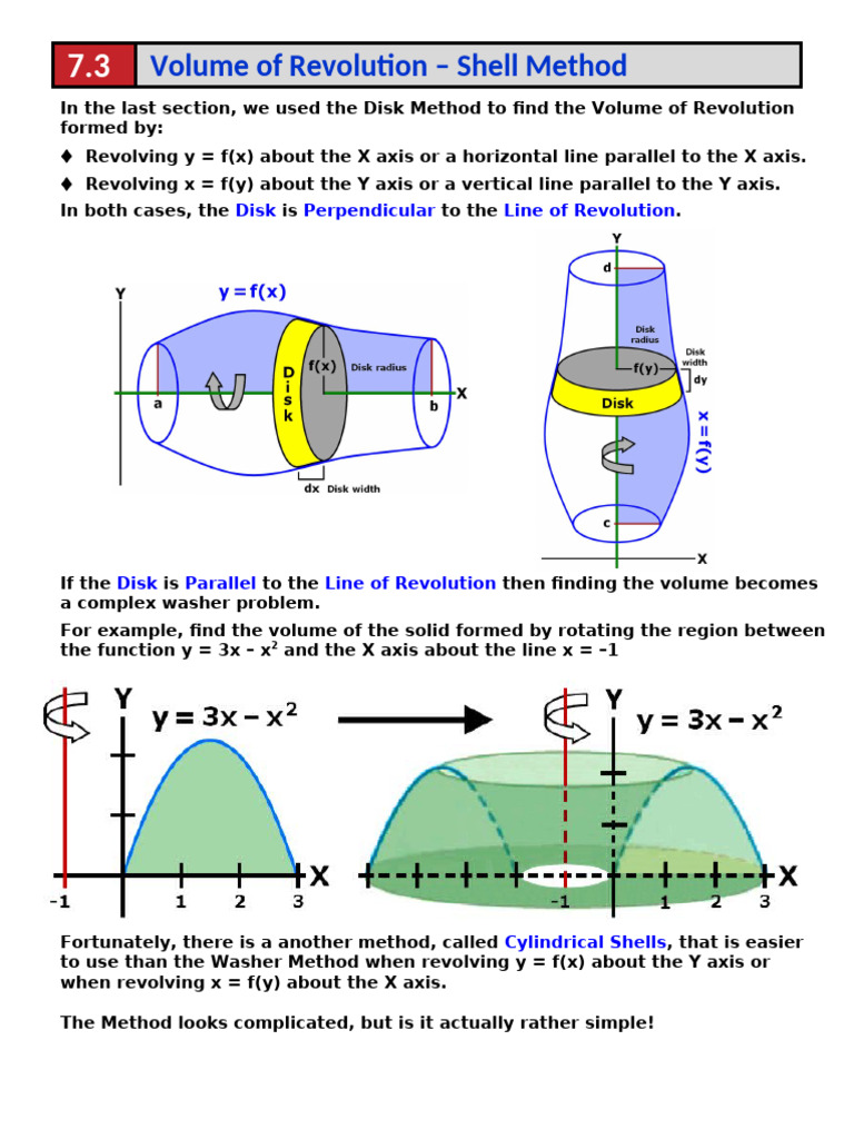 Chap 7.3 - Volume of Revolution - Shell Method | PDF | Euclidean Geometry