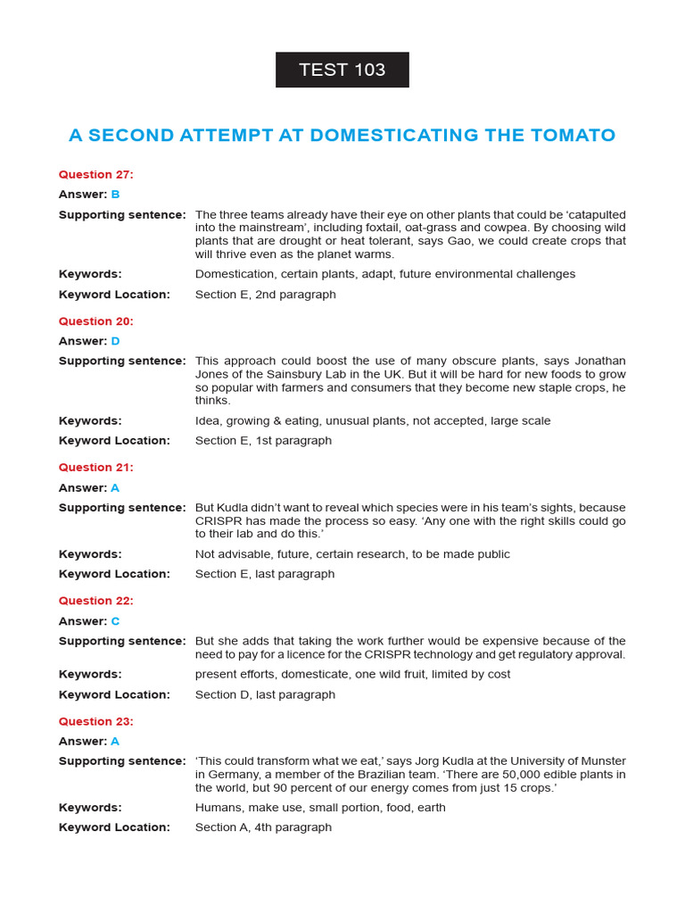 Test 103 A Second Attempt at Domesticating The Tomato | PDF