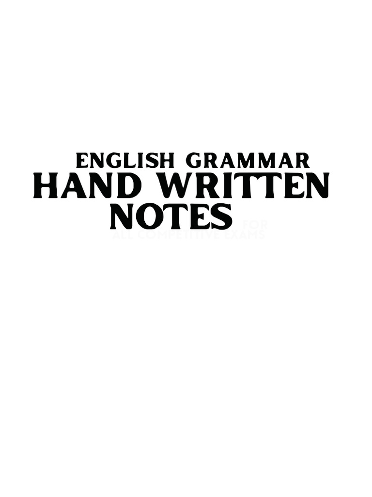 Handwritten English Grammar Notes | PDF | English Grammar