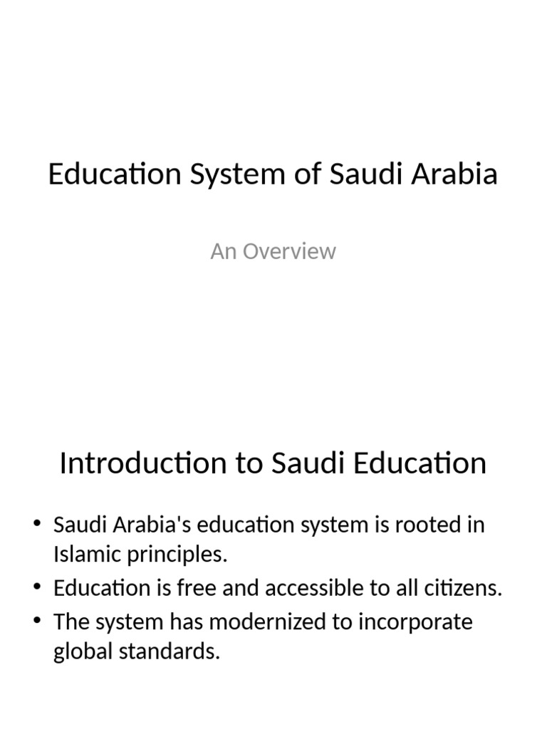 Overview of Saudi Arabia's Education System | PDF