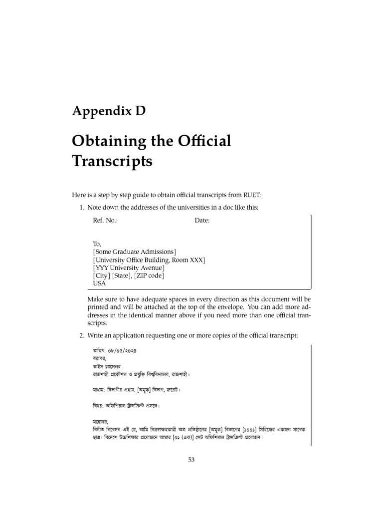 Higher Study for RUETians Draft Appendix D | PDF | Envelope | Written ...