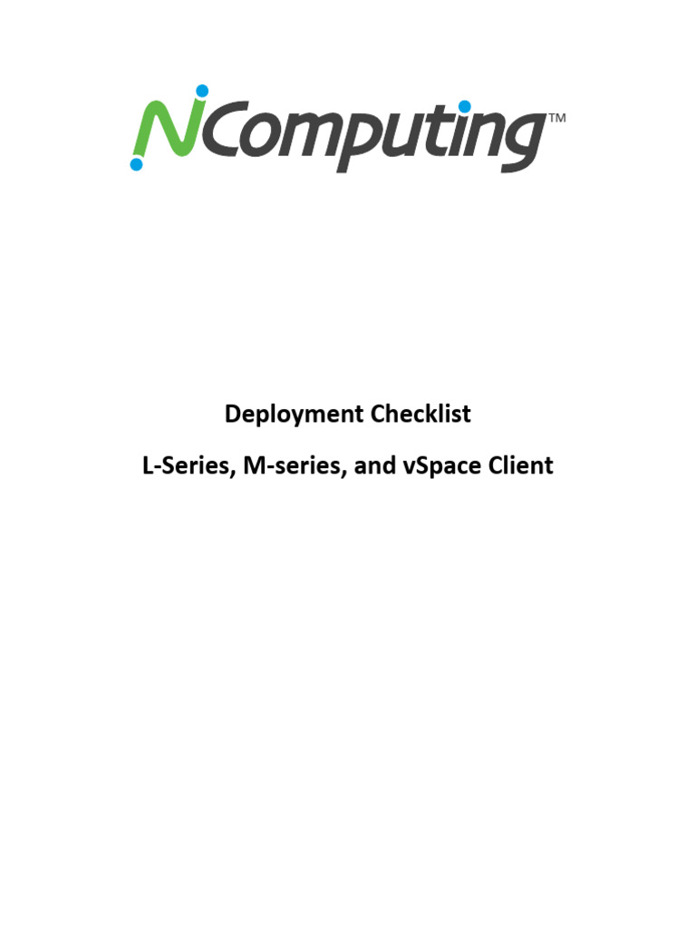 Deployment Checklist For L-Series, M-Series, and Vspace Client Article 309 | PDF | Hyper V ...