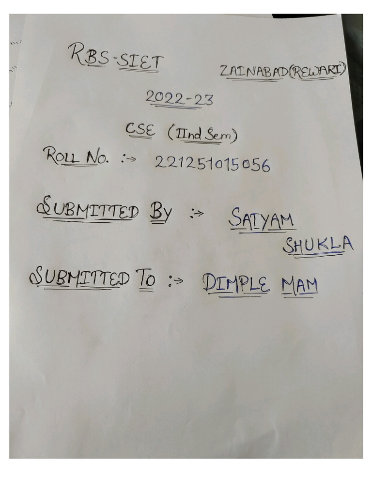 Satyam Shukla Roll No 56 Topic-Union | PDF