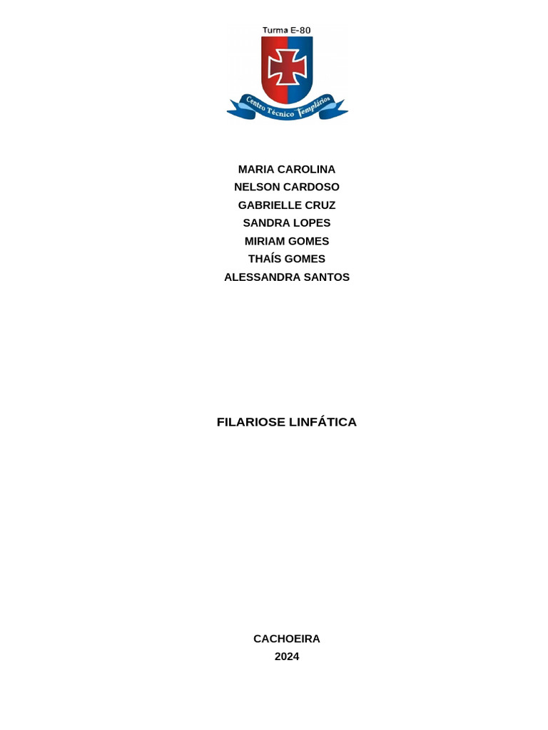 Filariose Linfática: Definição e Tratamento | PDF | Especialidades ...